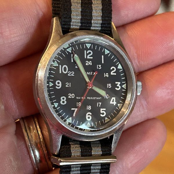 Menâ s Timex Military 24 Hour Dial Watch Quartz Stainless Running 36mm ...