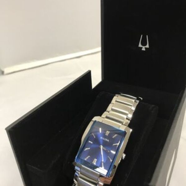 BULOVA Classic Blue Dial Stainless Steel Men's Watch - 96A169 MSRP ...