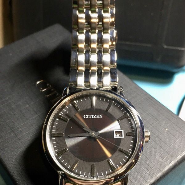 CITIZEN 38MM ECO DRIVE SOLAR DRESS WATCH BLACK SUNBURST DIAL SAPPHIRE ...