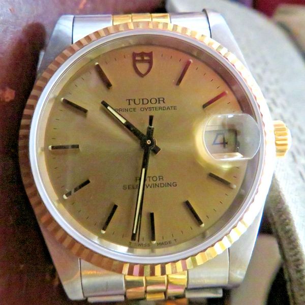 Rolex Tudor Prince Oysterdate 74033 1993 Champagne Dial w/ Original Box ...
