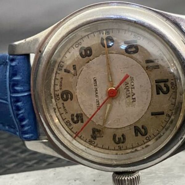 WW2 VINTAGE ROLEX WATCH CO SOLAR TUDOR 2784 17J Swiss 24 Hour Dial 30 ...