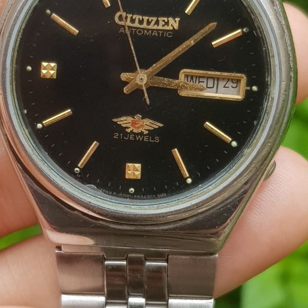 Vintage Citizen Automatic 21 jewels black dial from Japan Day Date | WatchCharts Marketplace