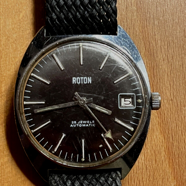 ROTON 25 Jewels Automatic Stainless Steel Analog Vintage 60s Wrist ...