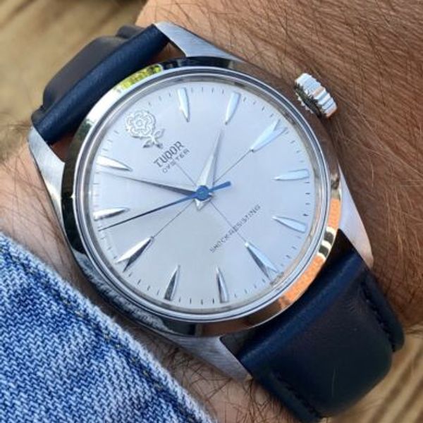 Tudor Rolex Oyster Ref 7934 vintage Mechanical Steel Mens Big Rose 34mm ...