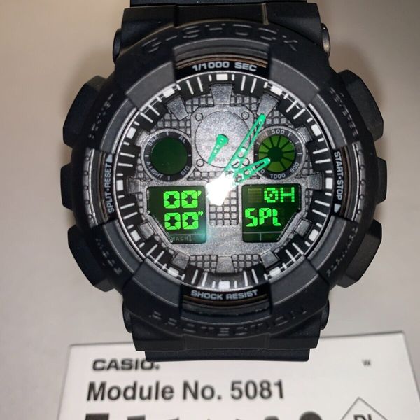 Casio G-Shock Mens Analog-Digital Watch Black with Green Dials GA-100C-1A3 | WatchCharts Marketplace