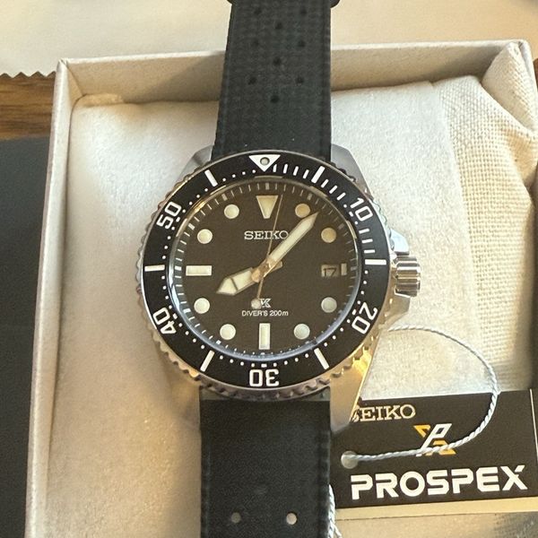 Seiko Prospex SBDJ063 Black Dial 200m Diver Scuba Stainless Solar Watch ...