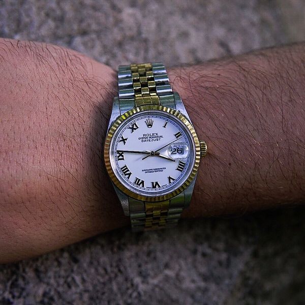 FS: Rolex Datejust 16233 K Serial (2001) No Holes Roman Dial w ...