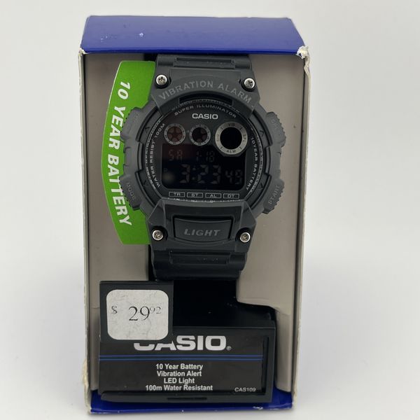 Casio Watch Men Vibration Alarm Super Illuminator W735H-1BV in Box ...