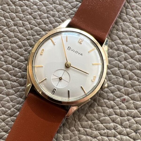 Vintage Menâ s Bulova Manual 17J 11AC L6 1956 VG 10K RGP 33MM Running ...