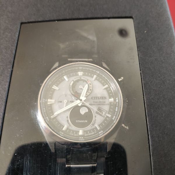 Citizen Eco Drive Titanium Radio Controlled Moonphase Men Watch BY1010 ...