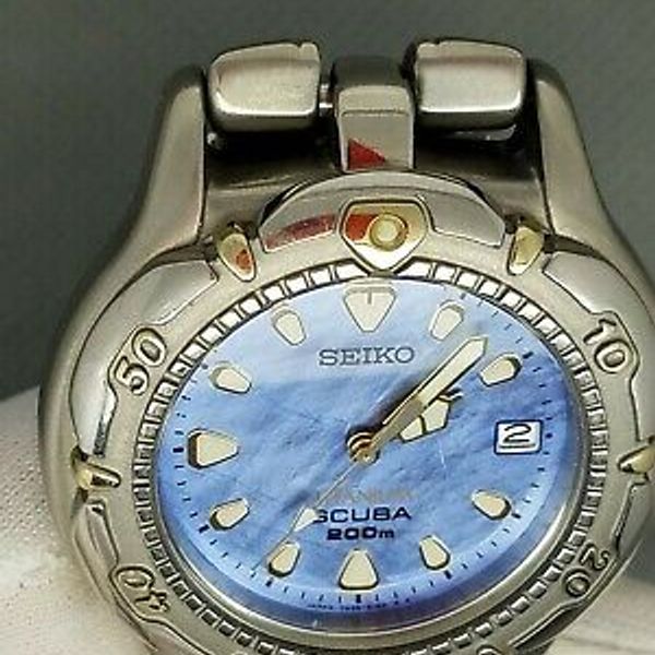 Rare SEIKO Vintage NON Digital Watch AIR DIVER SCUBA TITANIUM 7N35-6120 ...