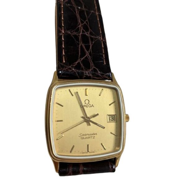 [MINT] Vintage OMEGA Seamaster Cal.1430 Quartz Gold Dial Men's 30mm ...