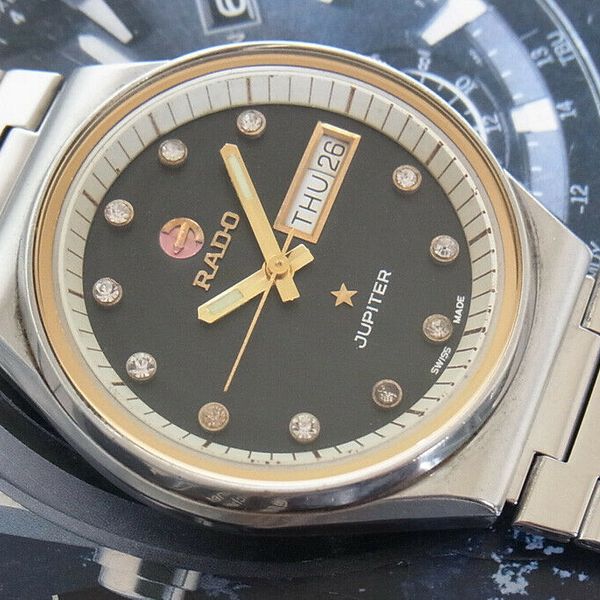 NICE VINTAGE RADO JUPITER DAY/DATE AUTOMATIC 17 JEWELS SWISS MADE WATCH ...