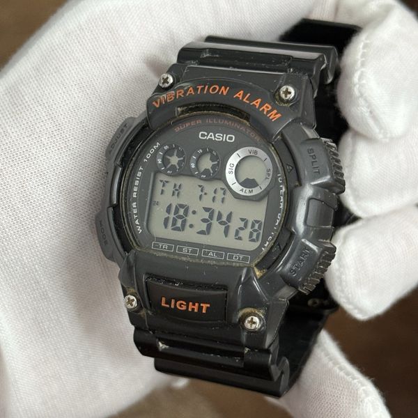 Rare Vintage Casio W-735H Vibration Alarm Menâ s Digital Sports Watch ...