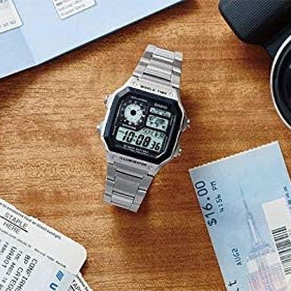 Casio Men's Classic Stainless Steel Japanese-Quartz Stainless-Steel ...