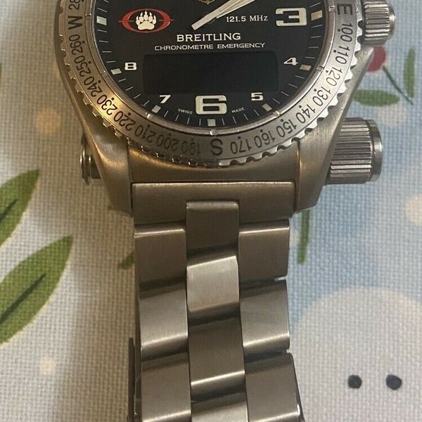 BREITLING Emergency Titanium BLACKWATER WATCH E76321 10/B833 With BOX ...