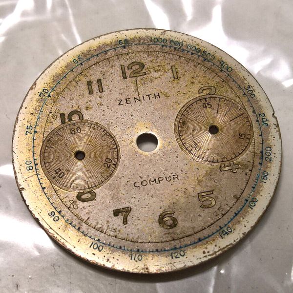 RARE VINTAGE ZENITH COMPUR WATCH DIAL FOR PARTS | WatchCharts Marketplace
