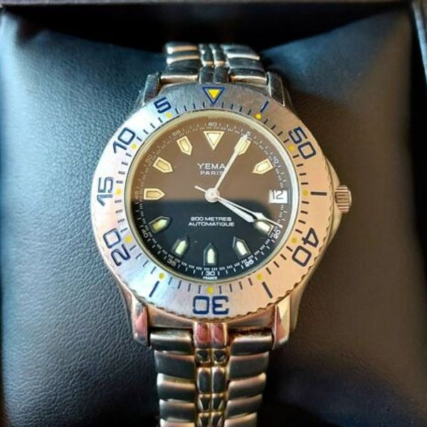 Rare Vintage Yema Sport Diver Swiss ETA Automatic Watch Paris France ...