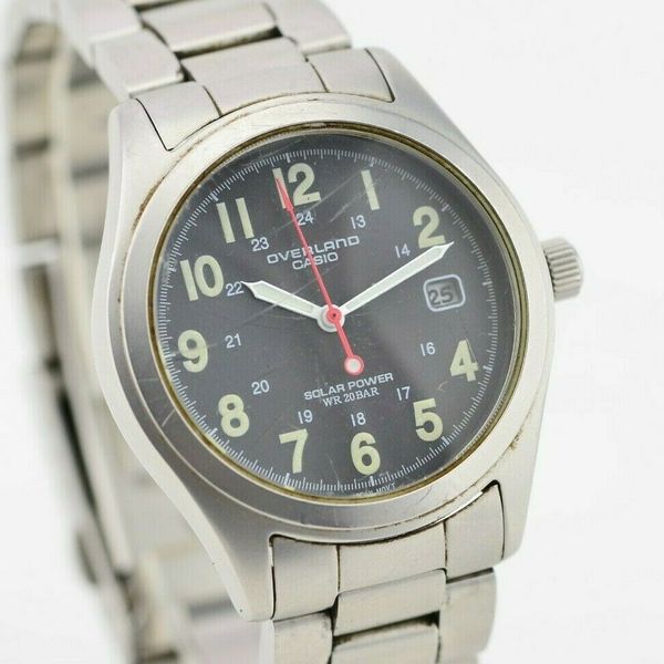 K997 Vintage Casio Overland Solar Power Watch Original OV-100 Mod.3713 ...