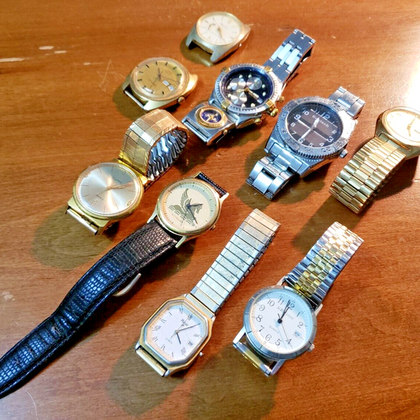 Vintage Wristwatch Lot of 9 Timex Citizen Naver Lucerne Bacardi Rum ...