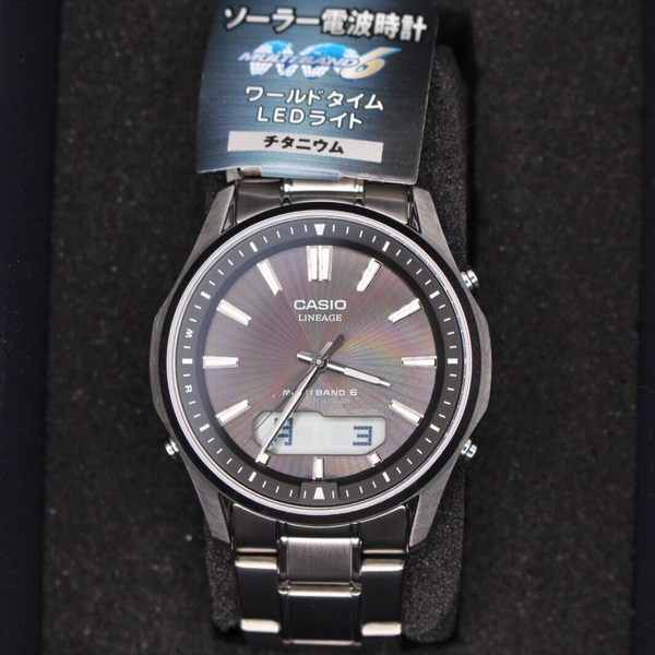 CASIO LINEAGE LCW-M100TSE-1AJF Solar Radio Titanium Men Watch Silver ...