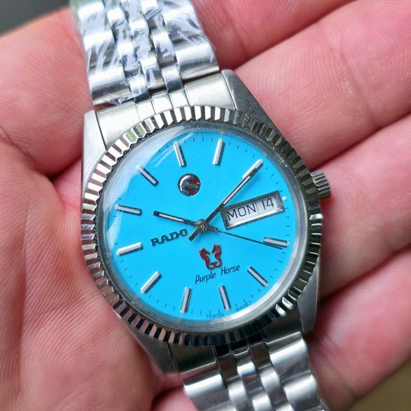 Vintage Original Rado Purple Horse Stunning Tiffany-Blue Dial Automatic ...
