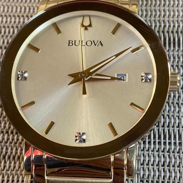 Bulova 97D115 Menâ s Watch All Gold Tone Stainless Steel 42mm Water ...