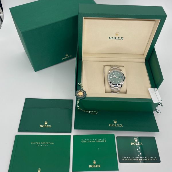 2025 Rolex Datejust 41mm Stainless Steel Mint Green 126300 BOXES/PAPERS ...
