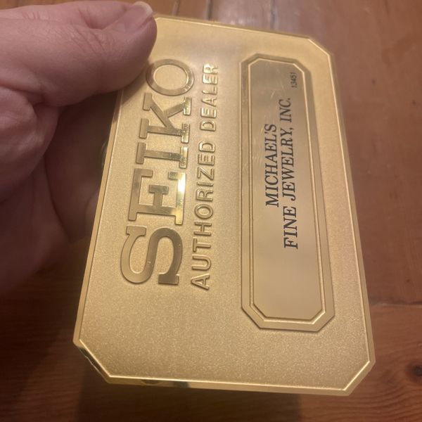 Vintage SEIKO Authorized Dealer Sign Plaque Gold Jewelry 4.25x3 13451 ...