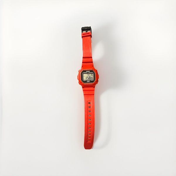 Casio F108WHC-4A, Digital Chronograph Watch, Red Resin, Alarm (Worn ...