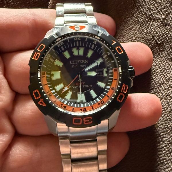 Citizen Promaster GMT Diver 44mm , Black Orange Stainless Steel ...
