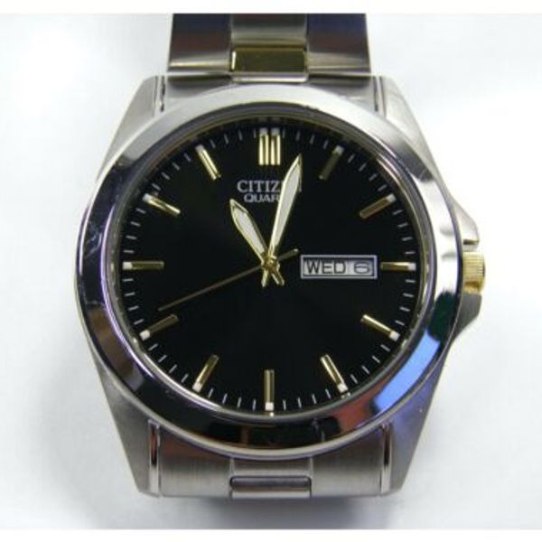 Mens Citizen Day Date 1102 stainless steel quartz dress wrist watch ...
