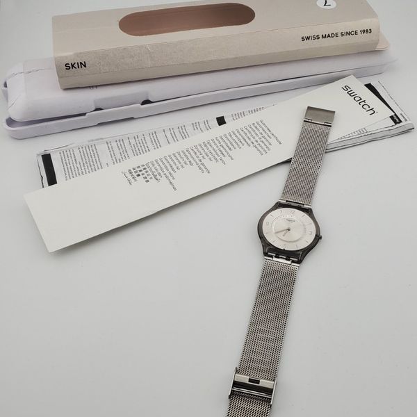 New Swatch Metal Knit SS08K100M Ultra-Thin Swiss Made Watch w/new ...
