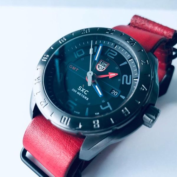 Luminox SXC PVD watch on red leather nato | WatchCharts