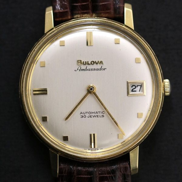 Vintage 1966 Bulova Ambassador 580 M6 Cal. 12 EBAD 30 Jewels Automatic ...