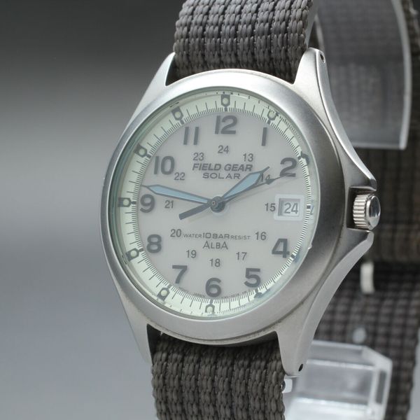 [Near MINT] Seiko Alba Field Gear V145-0B30 36mm Solar Power Quartz Men ...