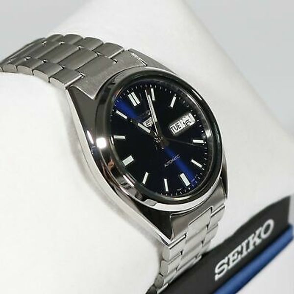 Seiko 5 Automatic Blue Dial Stainless Steel 21 Jewels Men's Watch ...