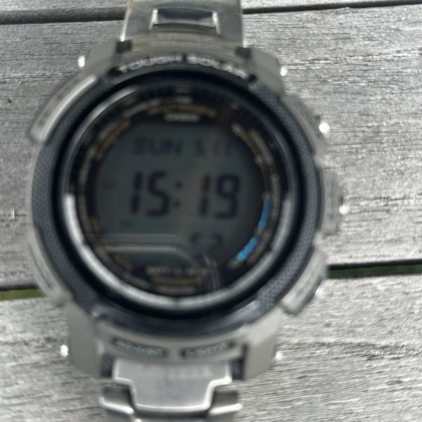 Casio Pro Trek. RRP â ¬399 Men's Wristwatch Titanium Solar 3 Sensors ...