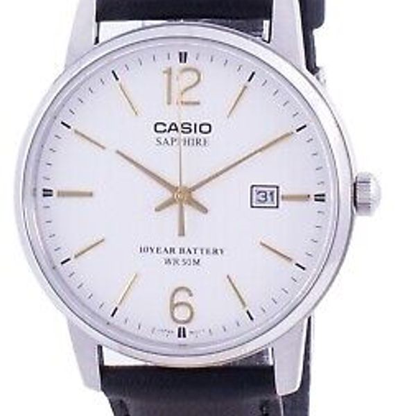 Casio White Dial Leather Strap Quartz MTS-110L-7AV MTS110L-7AV Men's ...