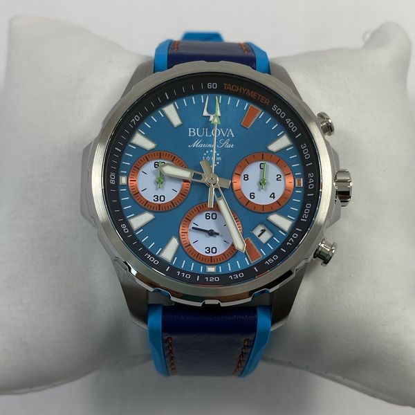 Bulova E1 Team Miami Marine Star Chrono Quartz Rubber Strap Men's Watch ...