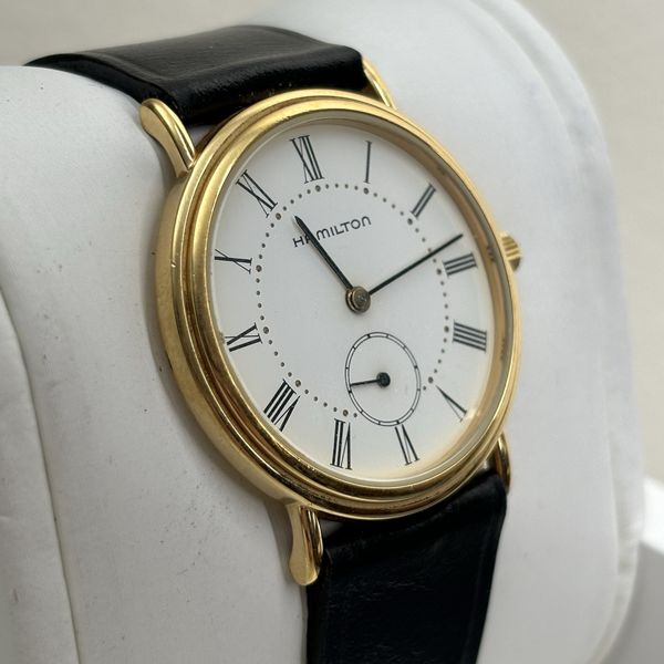 Hamilton 6210 Watch Men's Quartz Round Gold Vintage Swiss Registered ...