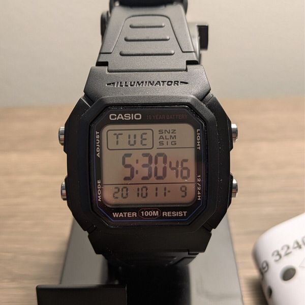 CASIO Illuminator Digital Men's Watch W-800H-1BV Black New In Box ...