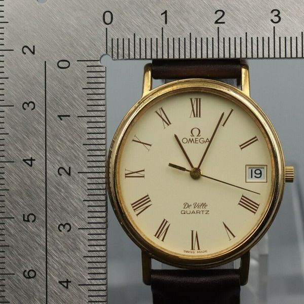*Exc+5* Vintage OMEGA De Ville Cal.1332 Quartz Cream Dial Oval Mens ...