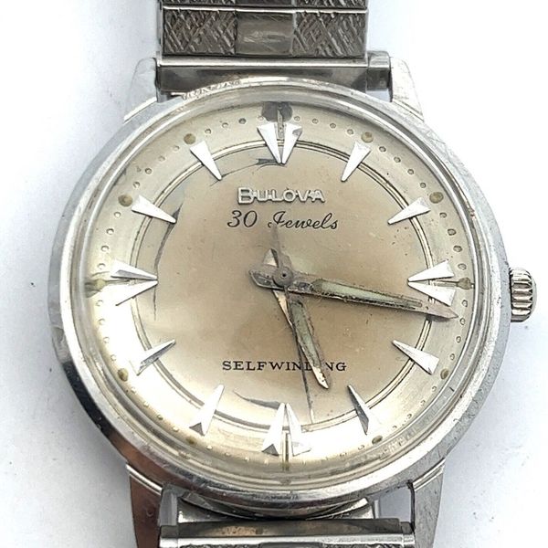 Vintage 33mm Bulova 30 Jewels Self Winding Stainless Steel Menâ s Watch ...
