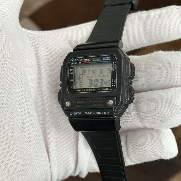 Rare Vintage Casio BM-100WJ Digital Barometer Menâ s Watch Module 560 ...