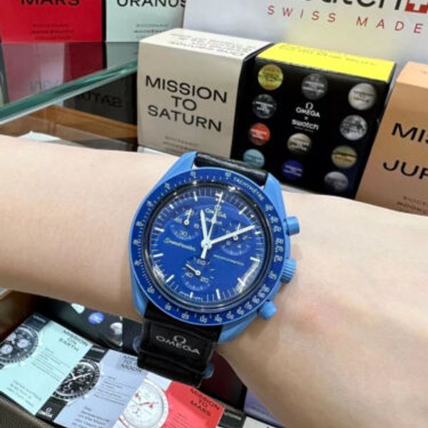 New Swatch x Omega Bioceramic Moonswatch Mission To Neptune Watch ...