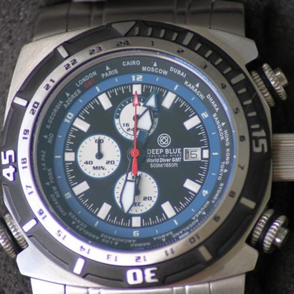Deep Blue World Diver 500 GMT Chrono | WatchCharts Marketplace