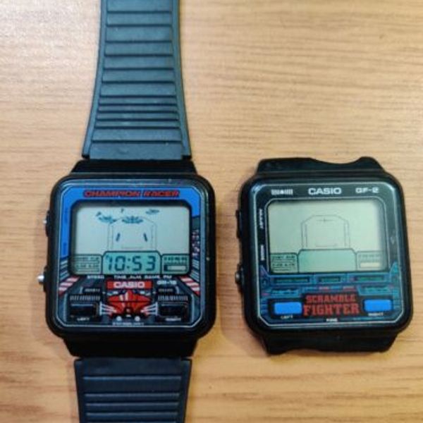 2 X CASIO GF-2 SCRAMBLE FIGHTER GAME WATCHES VINTAGE CASIO GAME ...