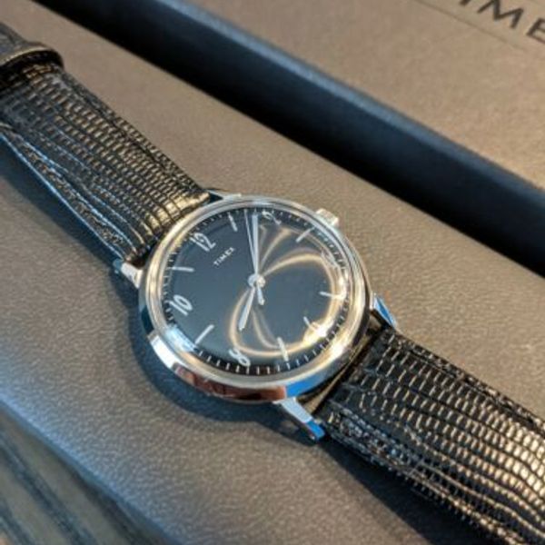 Timex Marlin 34mm Hand Wound, Black Dial, Good Condition | WatchCharts