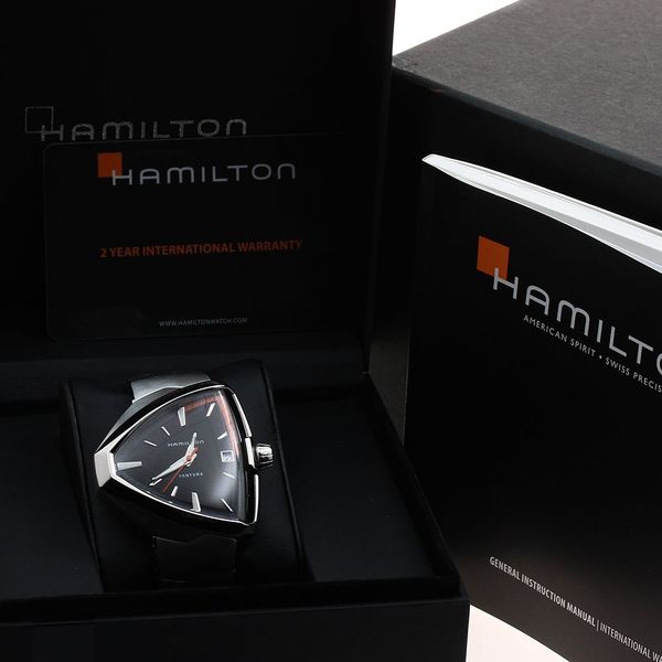 HAMILTON Ventura Elvis 80 H245510 Date black Dial Quartz Men's Watch ...